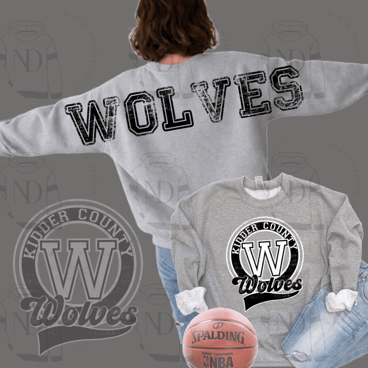 Vintage Kidder County Wolves with BACK LETTERING | ND Tough Gear